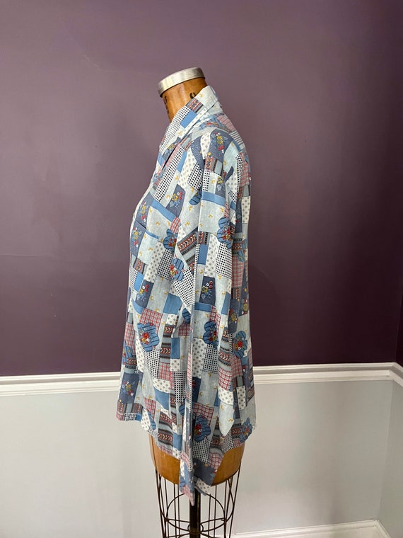Sick 70s Patchwork Print Spearpoint Collar Men’s Shirt - Gem