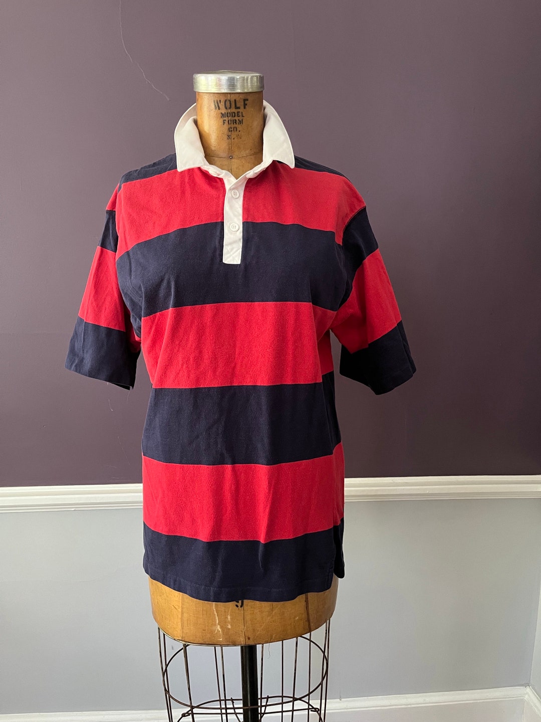 80s Letigre Polo, Rugby Short Sleeve Shirt With Rubber Buttons - Etsy
