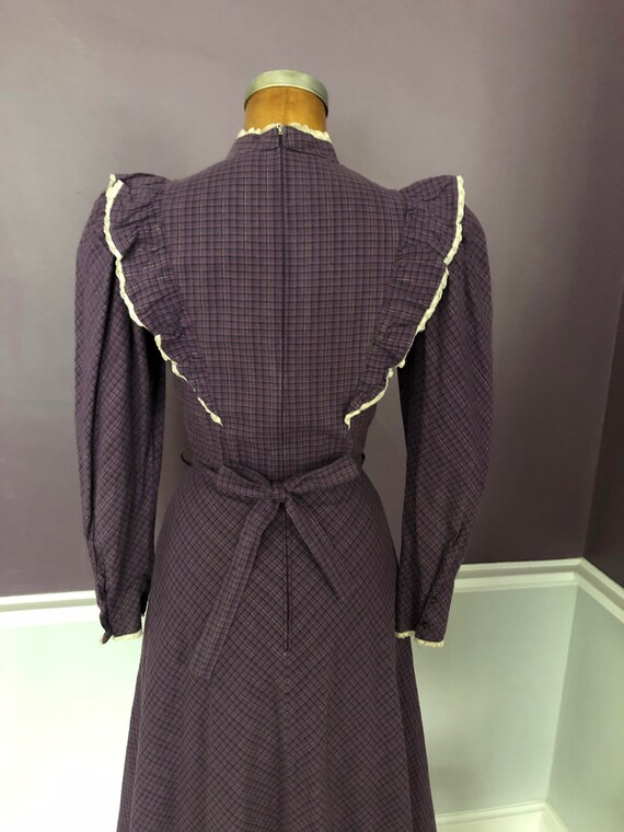 70s Prairie Dress with Puff Shoulders, Leg of Mutton … - Gem