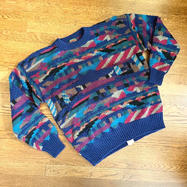 90s Colorful Sweater - Etsy