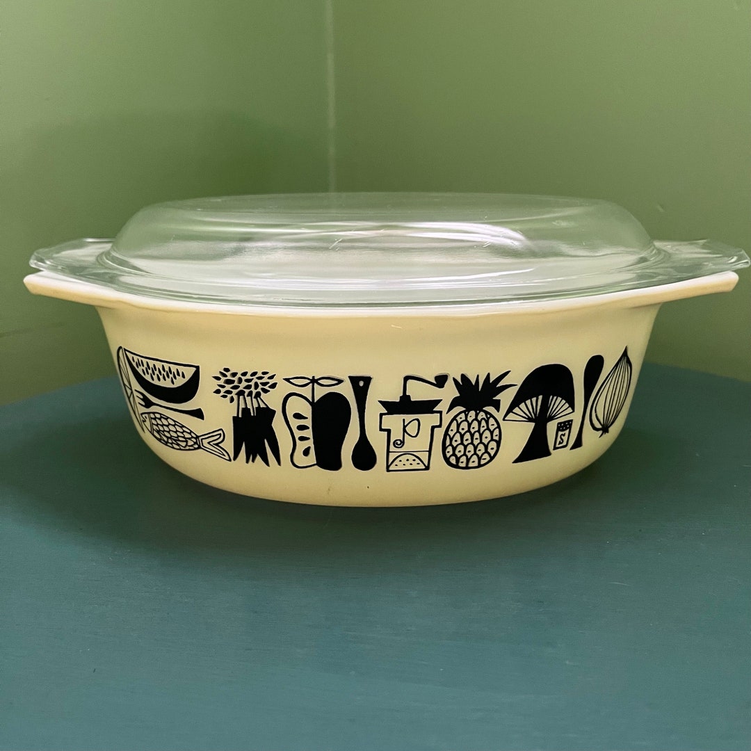 1958 MOD PYREX 1.5 QT Oval Casserole Dish With Lid, Light Yellow, Pyrex ...