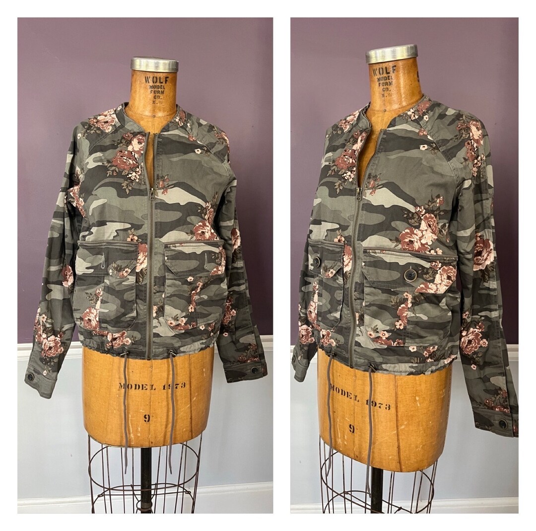 Democracy Camo and Roses Bomber Jacket - Etsy