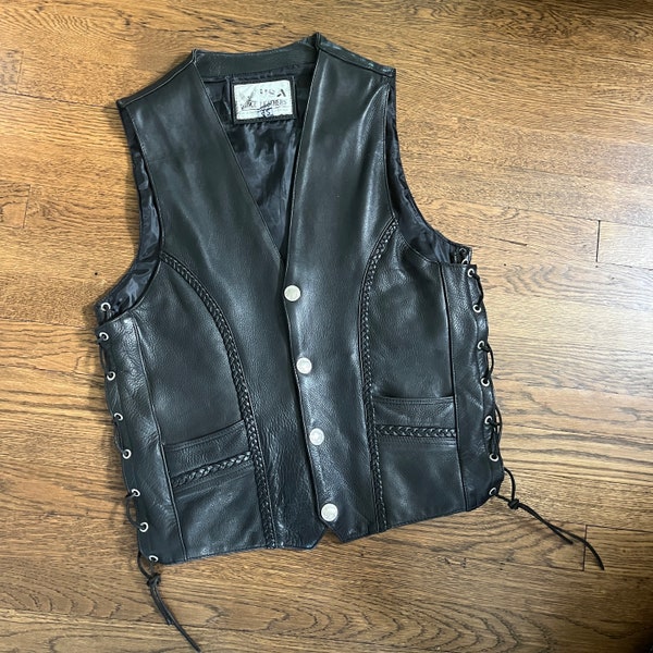 Leather Lace up Vest - Etsy
