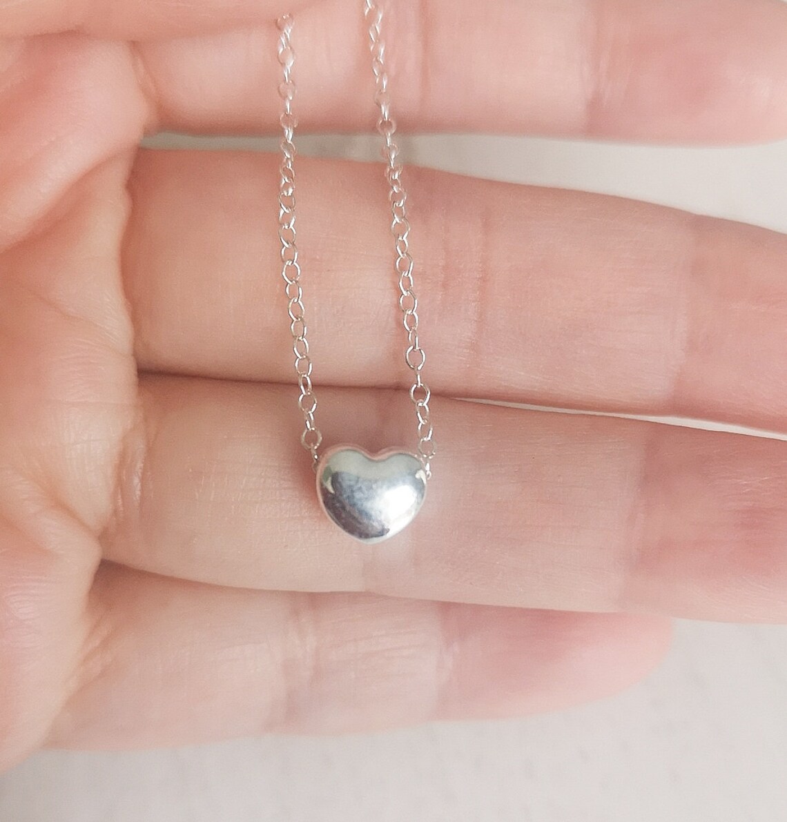 Heart Fidget Necklace. Tiny Spinner Necklace Sterling. Minimalist ...