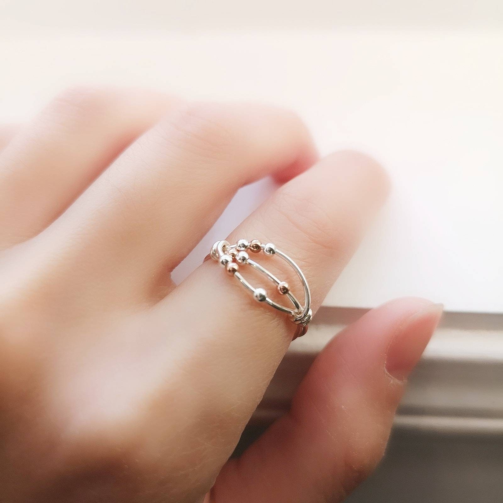 Anxiety Ring Spinner Silver Fidget Ring. Finger Picking Ring. | Etsy