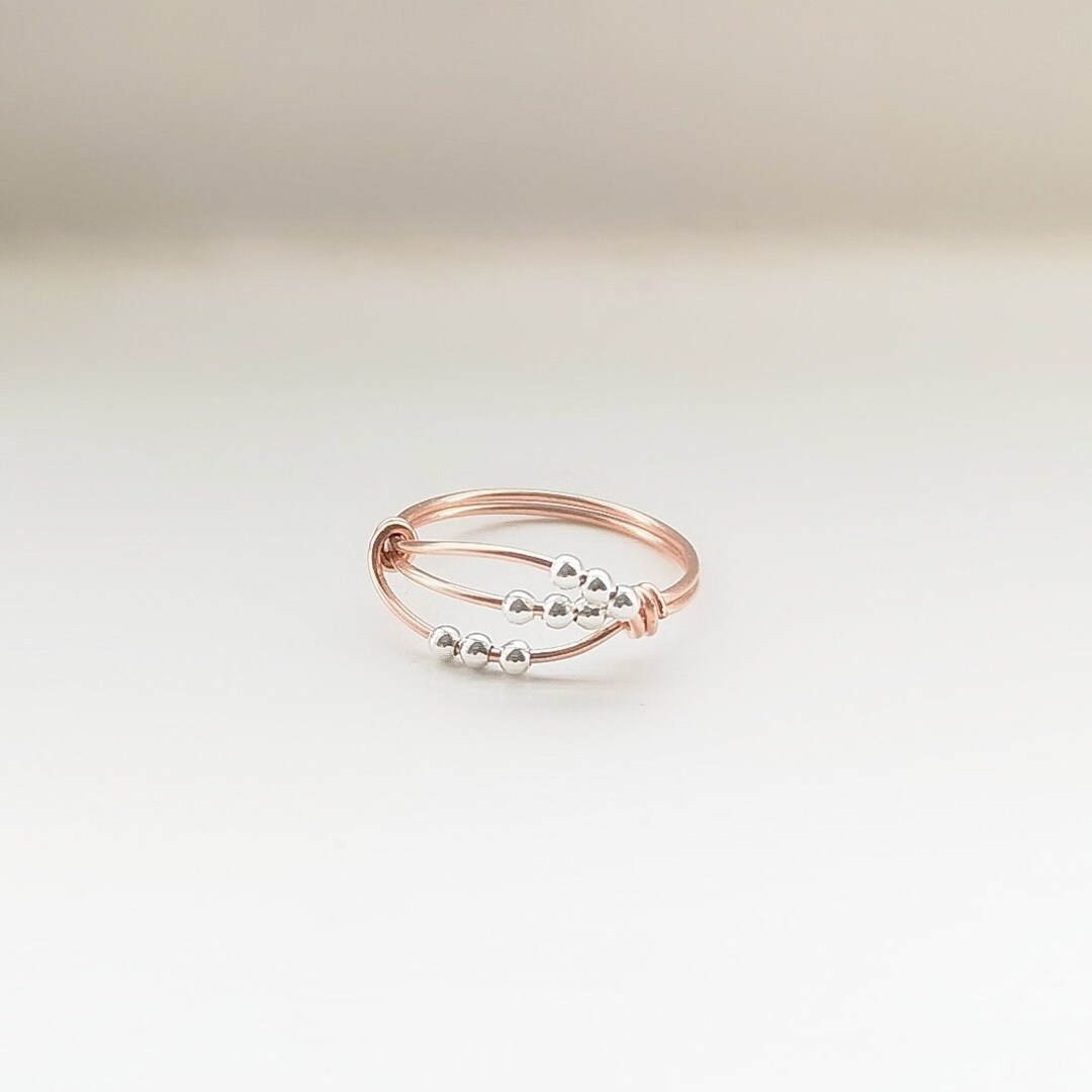 Rose Gold Fidget Ring ADHD Anxiety Ring. Minimalist Fidget Ring for Her ...