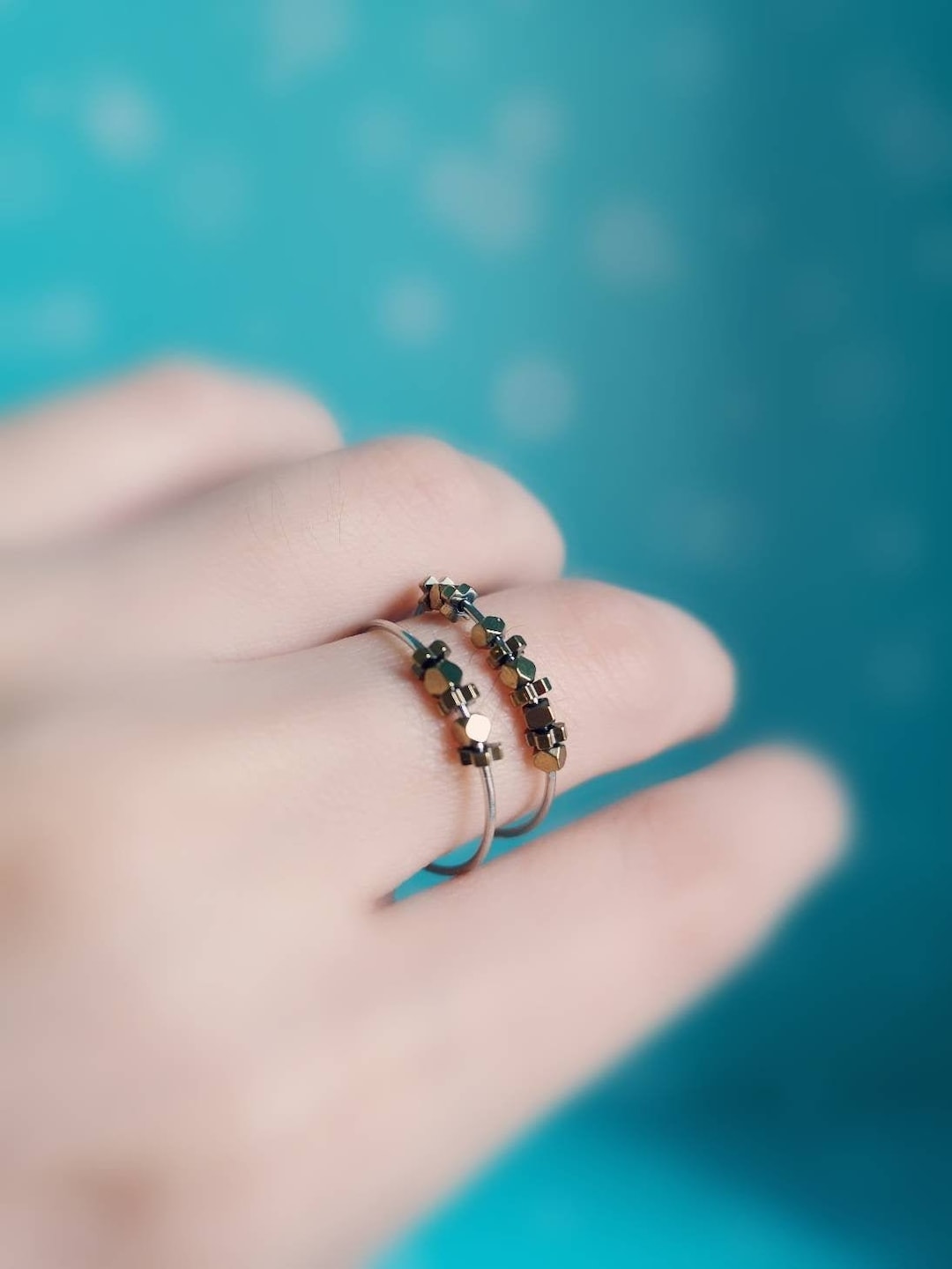 Anxiety Ring. Fidget Ring for Her. Stackable Ring Adjustable Stress ...