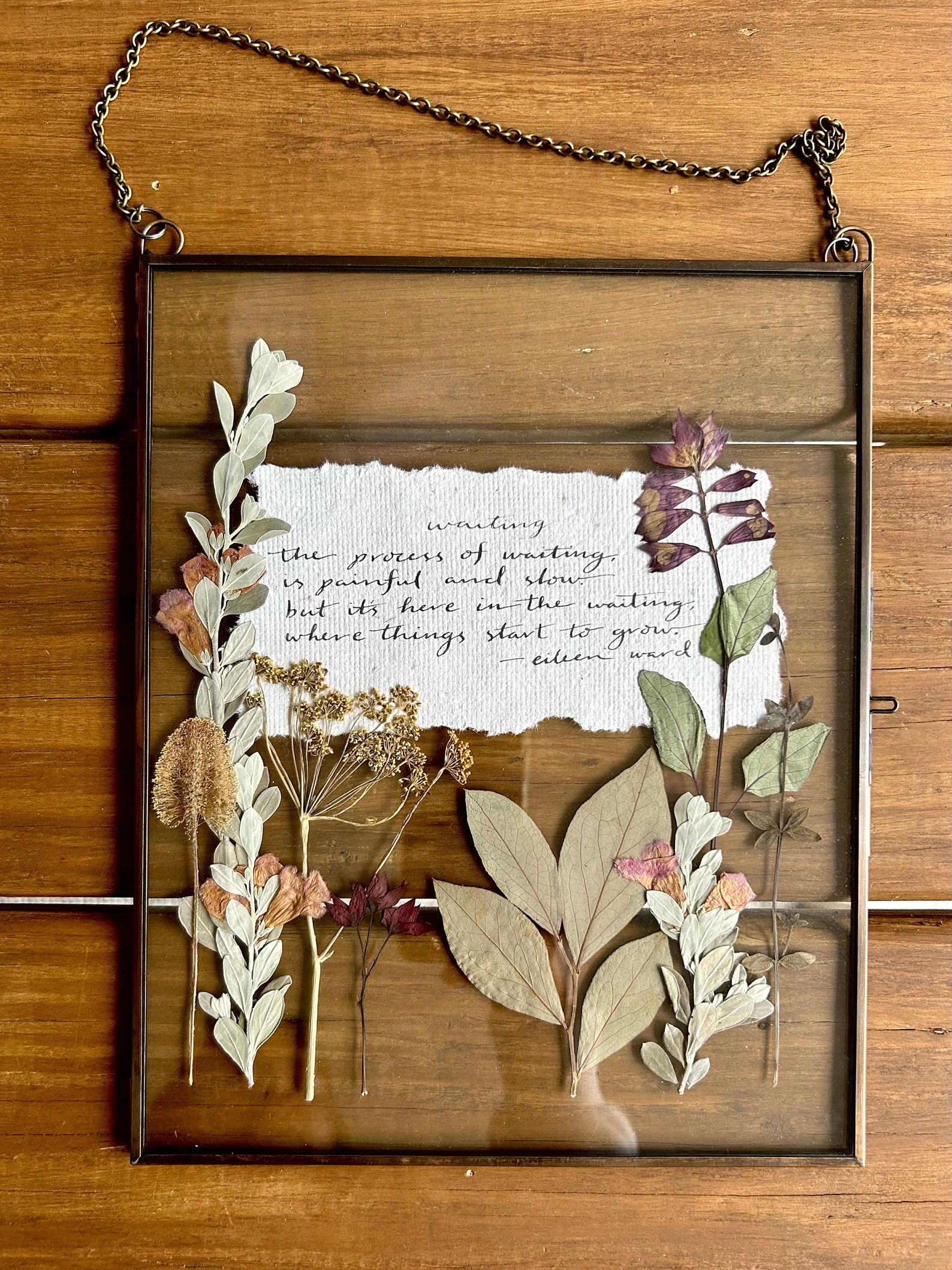 Waiting Framed Poem, Pressed Flower Art - Etsy