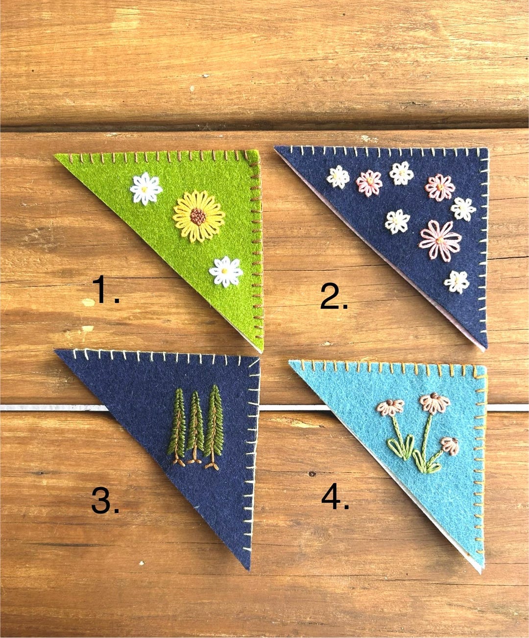 Felt Bookmarks, Hand Embroidered - Etsy
