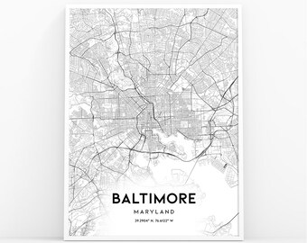 Baltimore map | Etsy