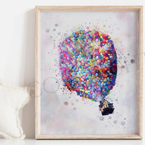 Up Balloon House Watercolor Art Prints Disney up Pixar Poster - Etsy