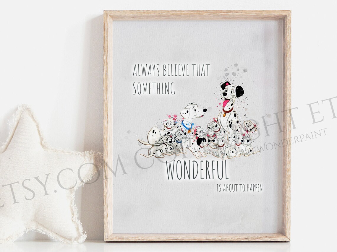 101 Dalmatians Print Quote Poster Decor - Etsy