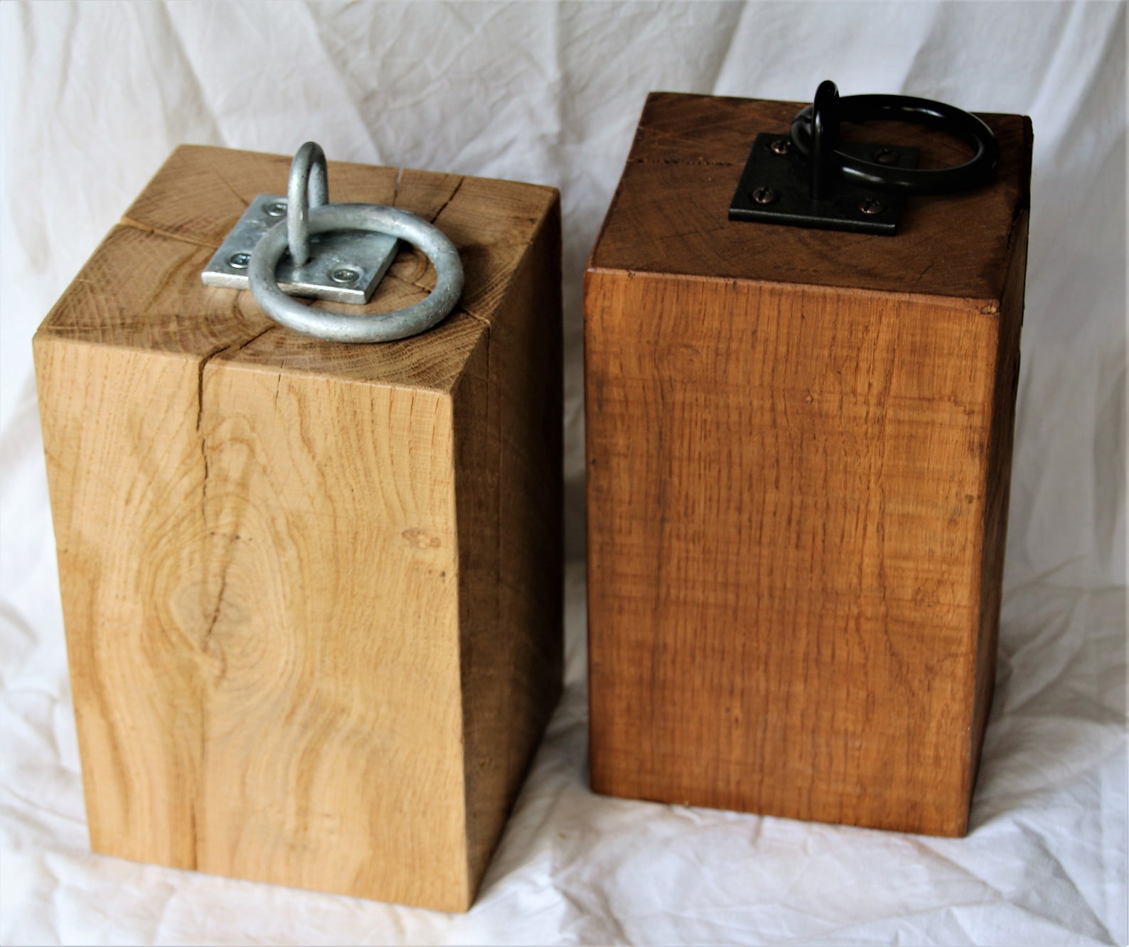 Solid Oak Wooden Door Stops With Metal Ring Handmade House - Etsy