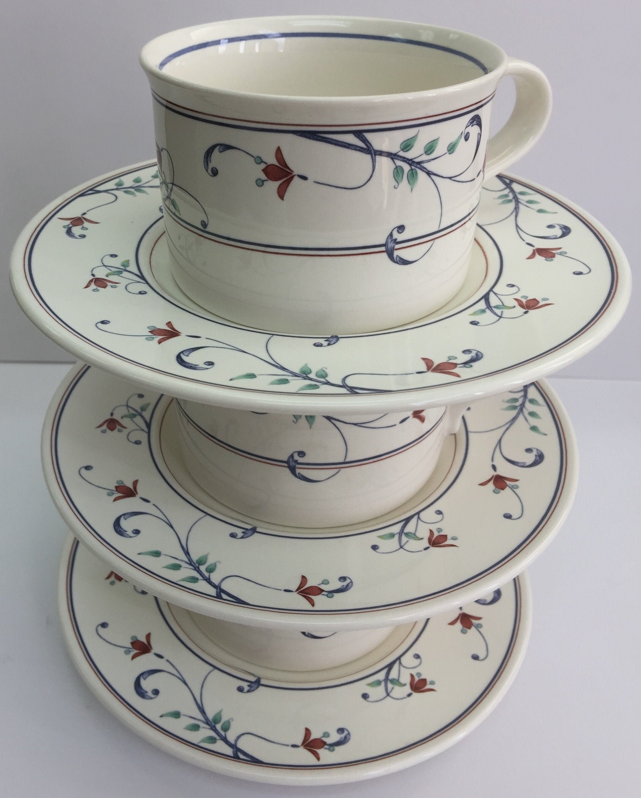 Mikasa Intaglio annette 3 CUPS and SAUCER SETS - Etsy