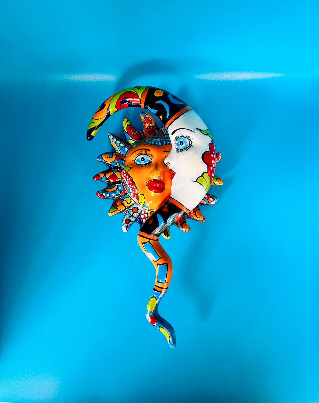 Talavera Sun Moon Eclipse Wall Decor Ceramic - Etsy