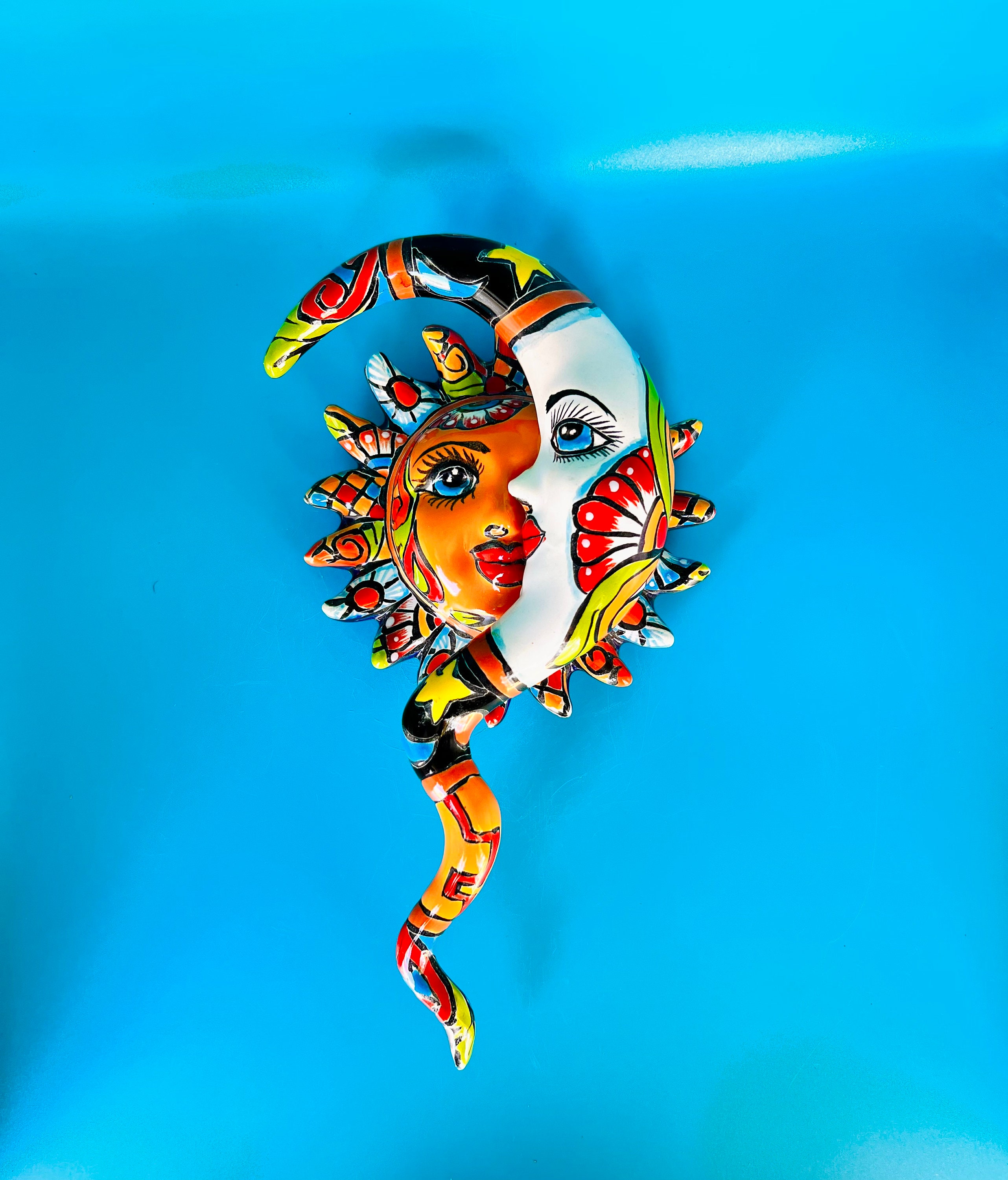 Talavera Sun Moon Eclipse Wall Decor Ceramic - Etsy