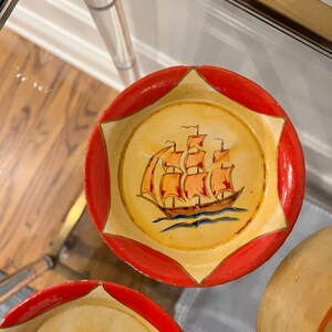 Vintage Sailing Ships Coaster Set in Round Box Jerywil Products - Etsy