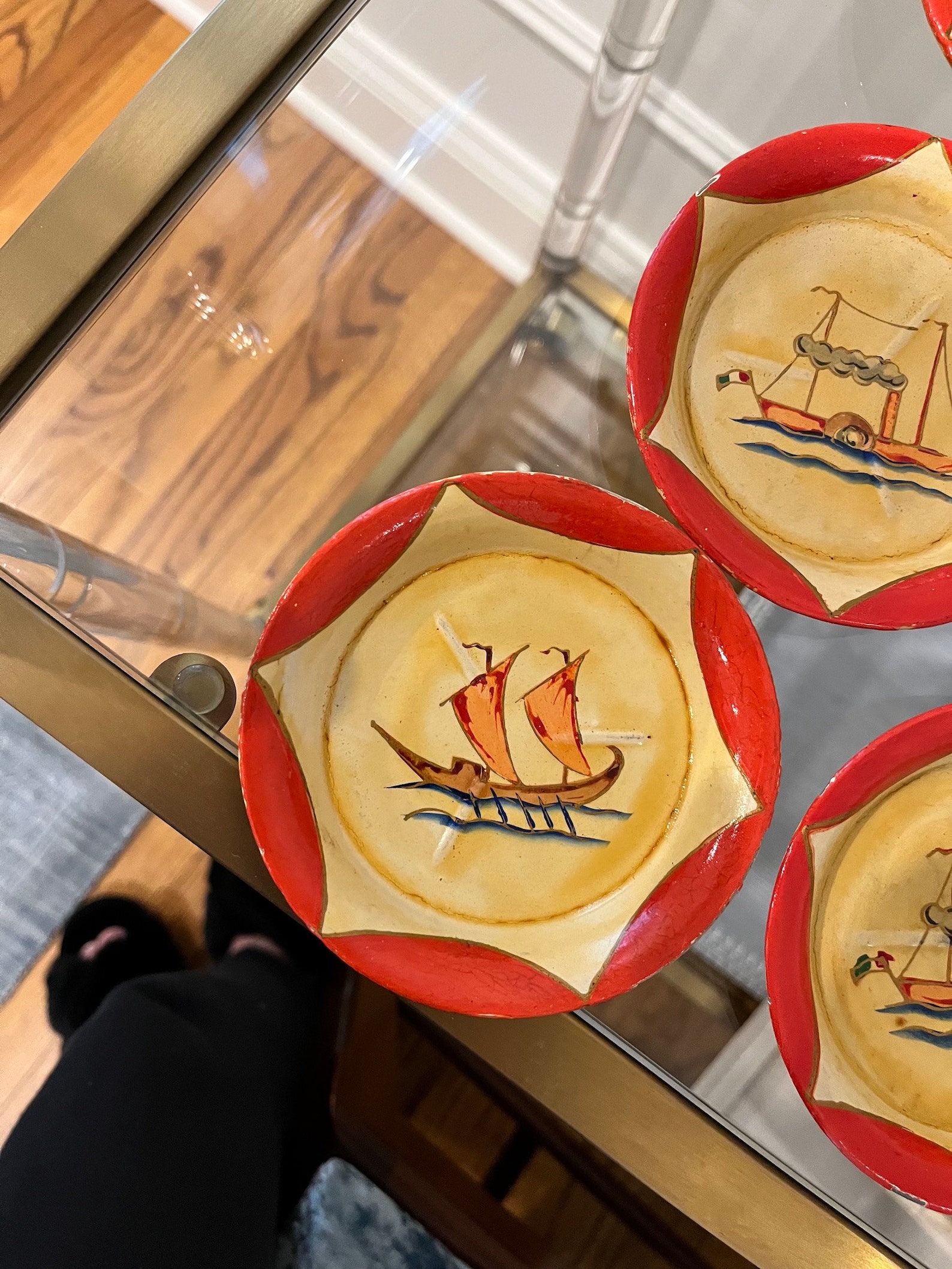 Vintage Sailing Ships Coaster Set in Round Box Jerywil Products - Etsy