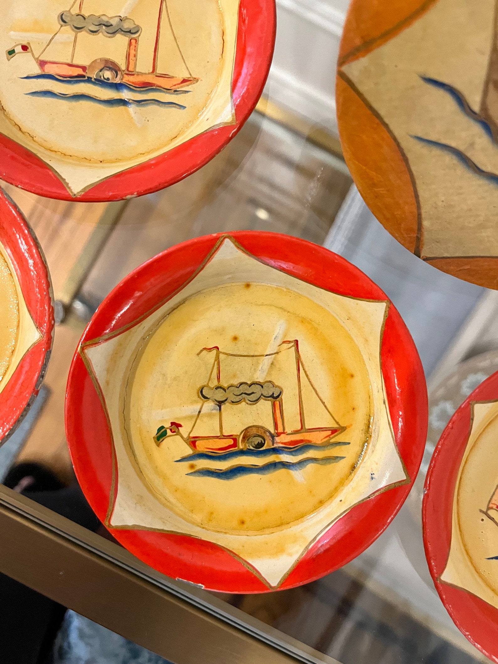 Vintage Sailing Ships Coaster Set in Round Box Jerywil Products - Etsy