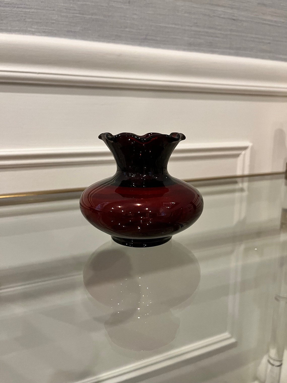 Vintage Ruby Red Vases - Etsy