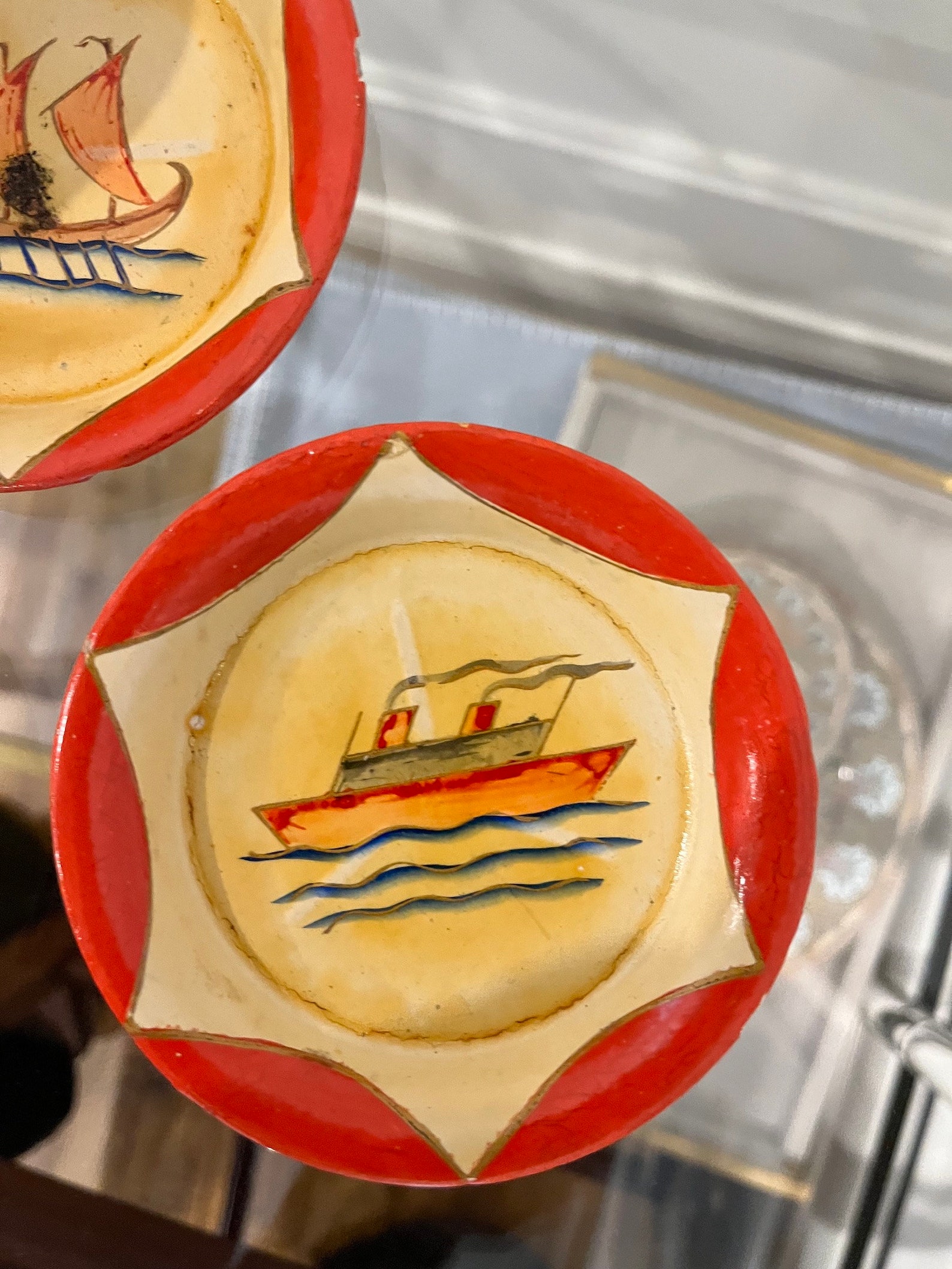 Vintage Sailing Ships Coaster Set in Round Box Jerywil Products - Etsy