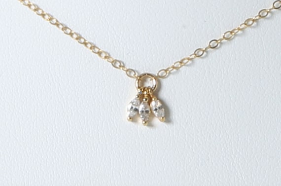 Cubic Zirconia pendant necklace Silver necklace pendant gold filled necklace dainty cz necklace Valentine Necklace Heart Necklace Etsy