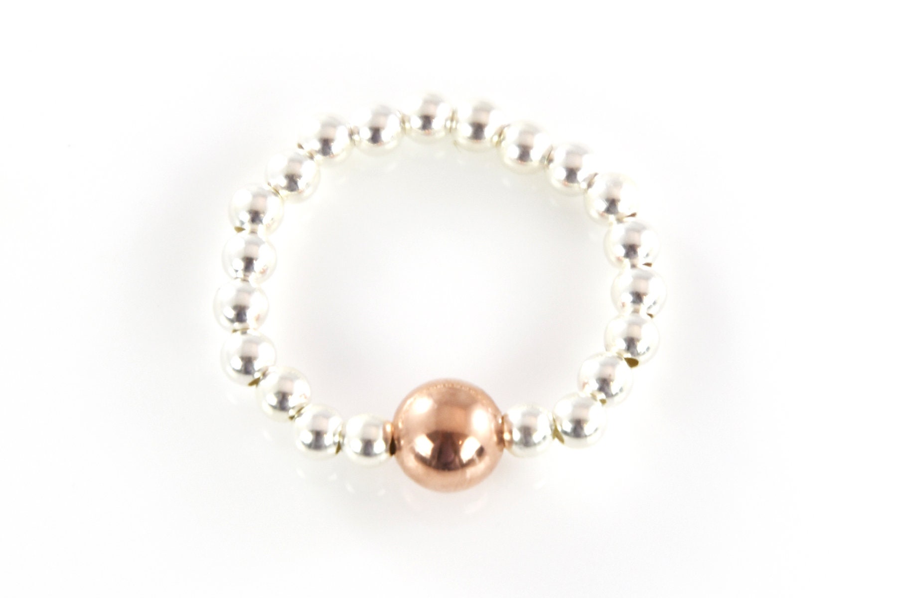 14K Gold or Silver Stretch Rings Bead 14K Gold Filled or | Etsy