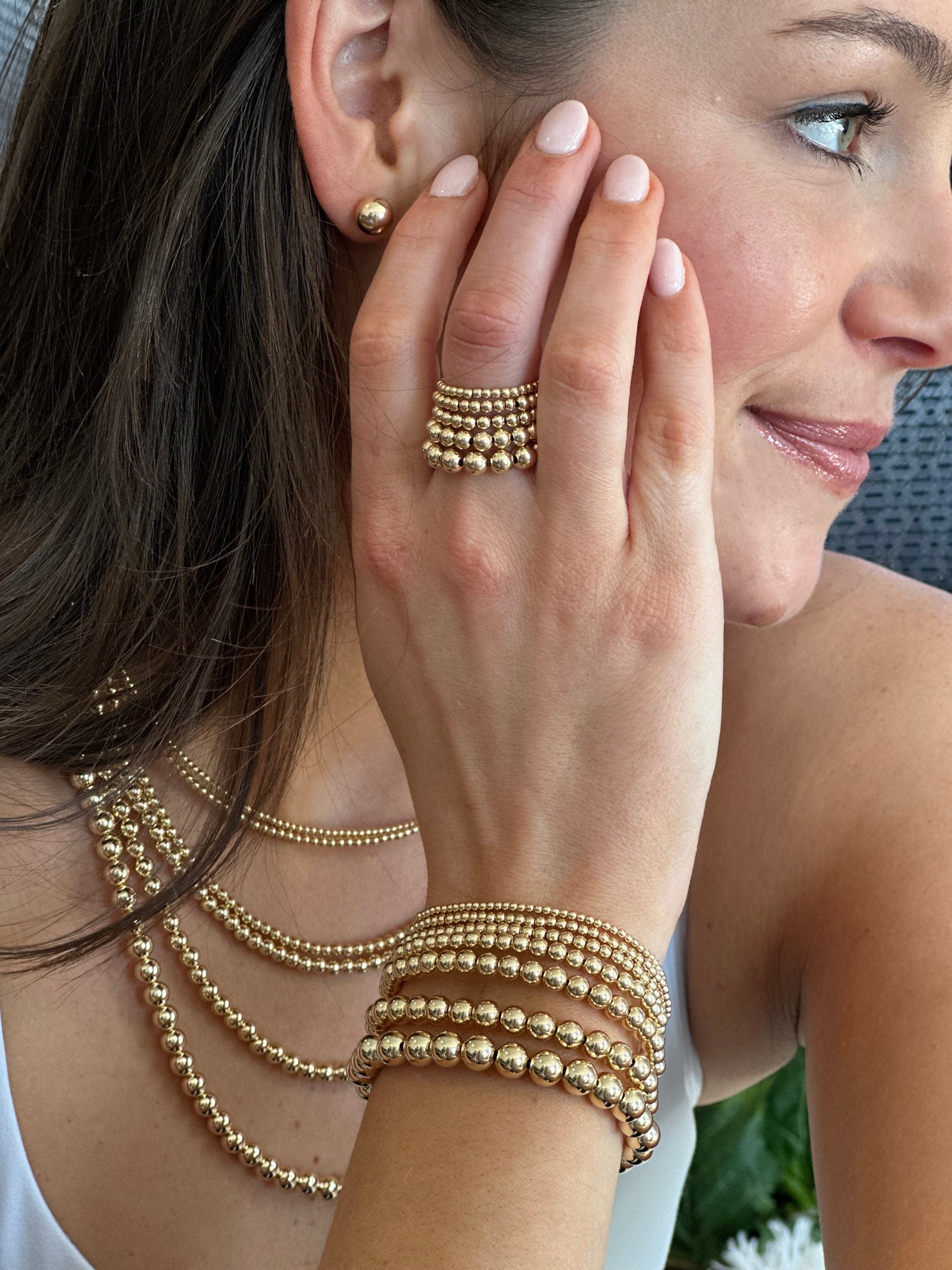 Gold Bead Bracelet 2mm 3mm 4mm 5mm 6mm 7mm 14k Gold Bead Bracelet Gold ...