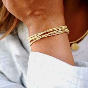 Gold Bead Bracelet Silver Bead Bracelet Gift Stack|gold Bead Bracelet ...