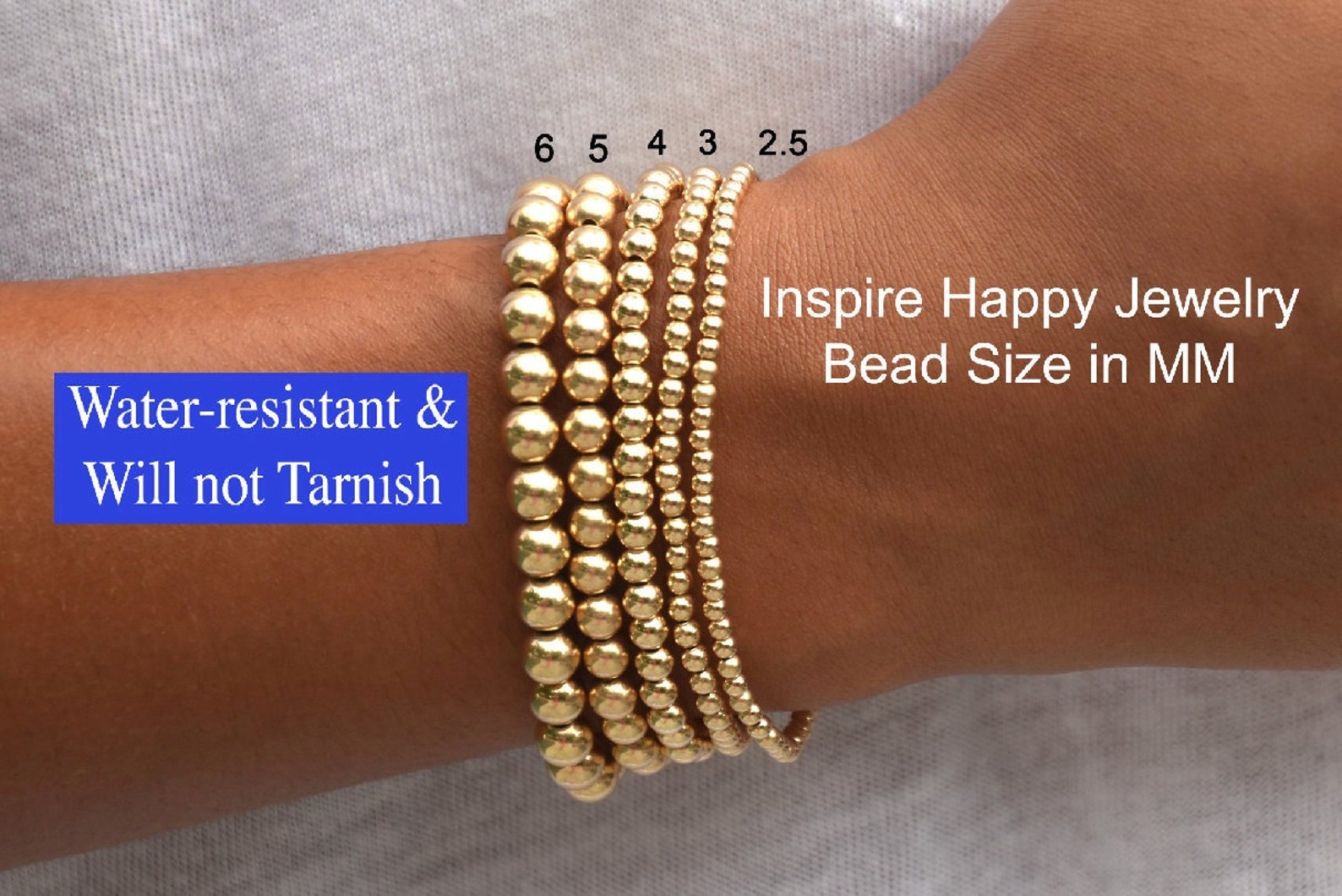Gold Bead Bracelet 2mm 3mm 4mm 5mm 6mm 8mm 14k Gold Bead - Etsy