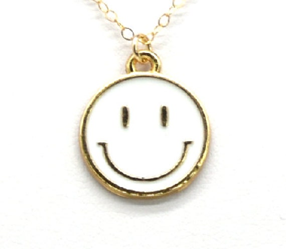 Smiley Face Colored Necklaces Smiley Pendant Friend Gift | Etsy