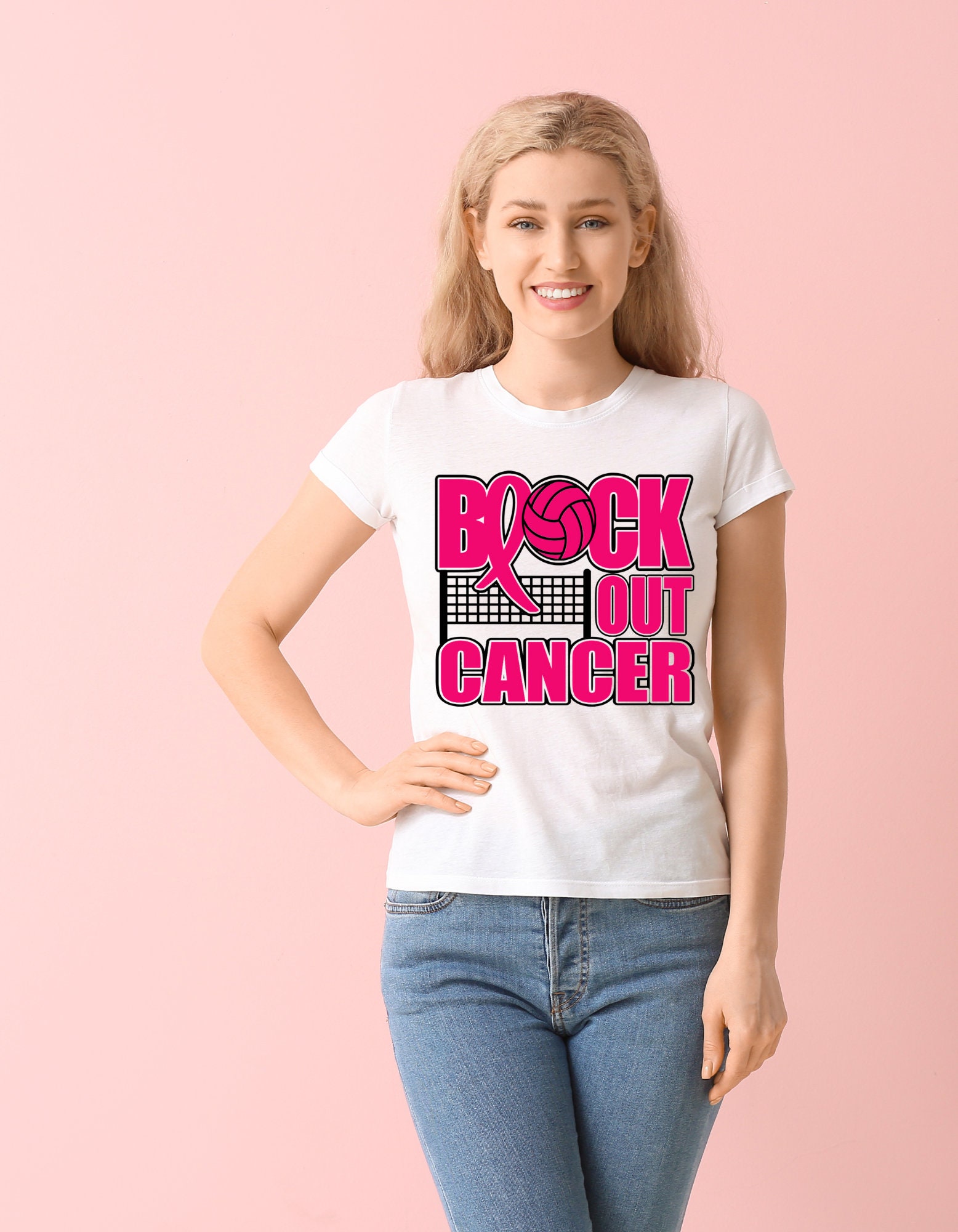 Block Out Cancer PNG, Volleyball, Digital Download - Etsy