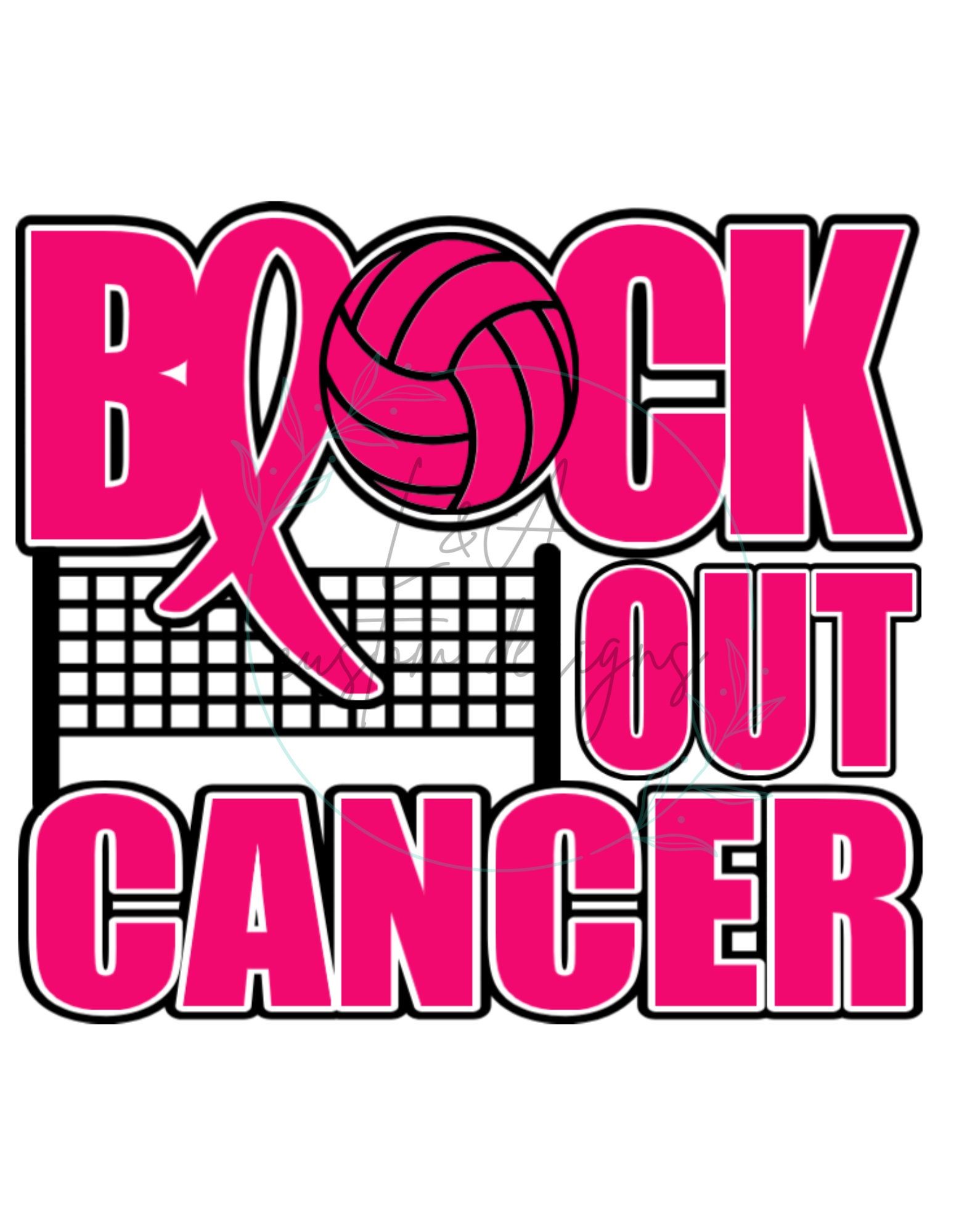 Block Out Cancer PNG, Volleyball, Digital Download - Etsy