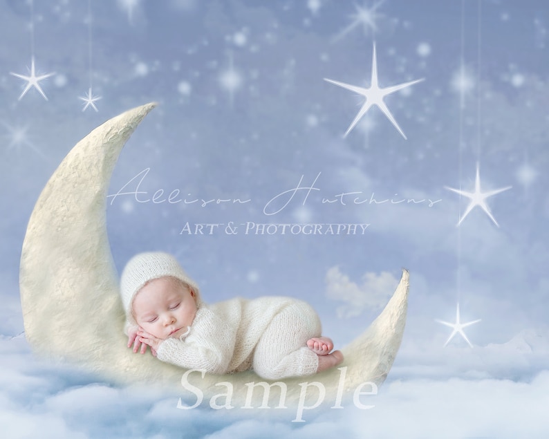 Paper Moon Newborn Digital Backdrop - Etsy