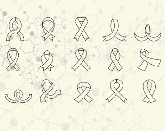 Cancer ribbon svg | Etsy
