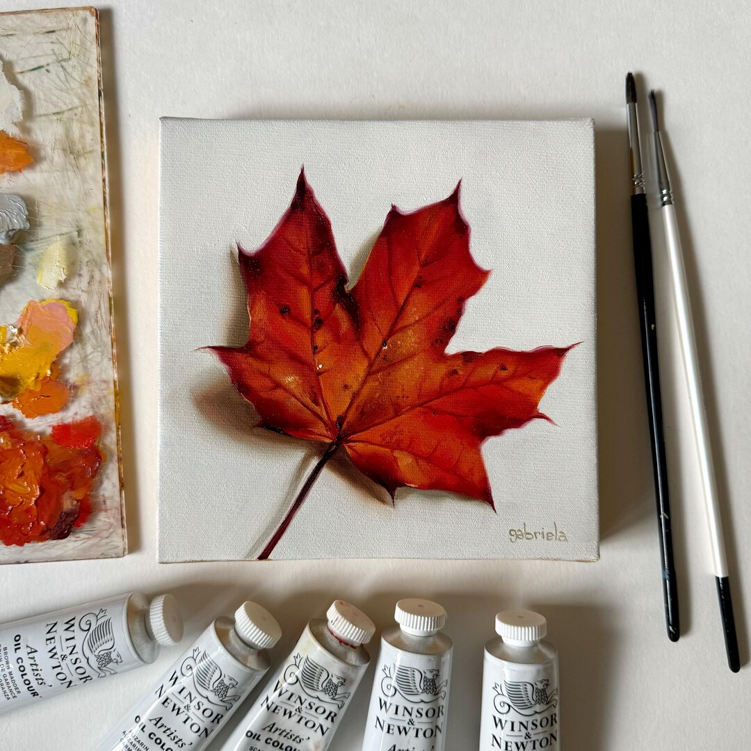 Beauty of Change - Maple Leaf Original Oil Painting - Leaf Painting ...