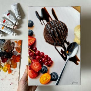The Moment - Dessert Original Oil Painting - Food Realism - Fruits ...