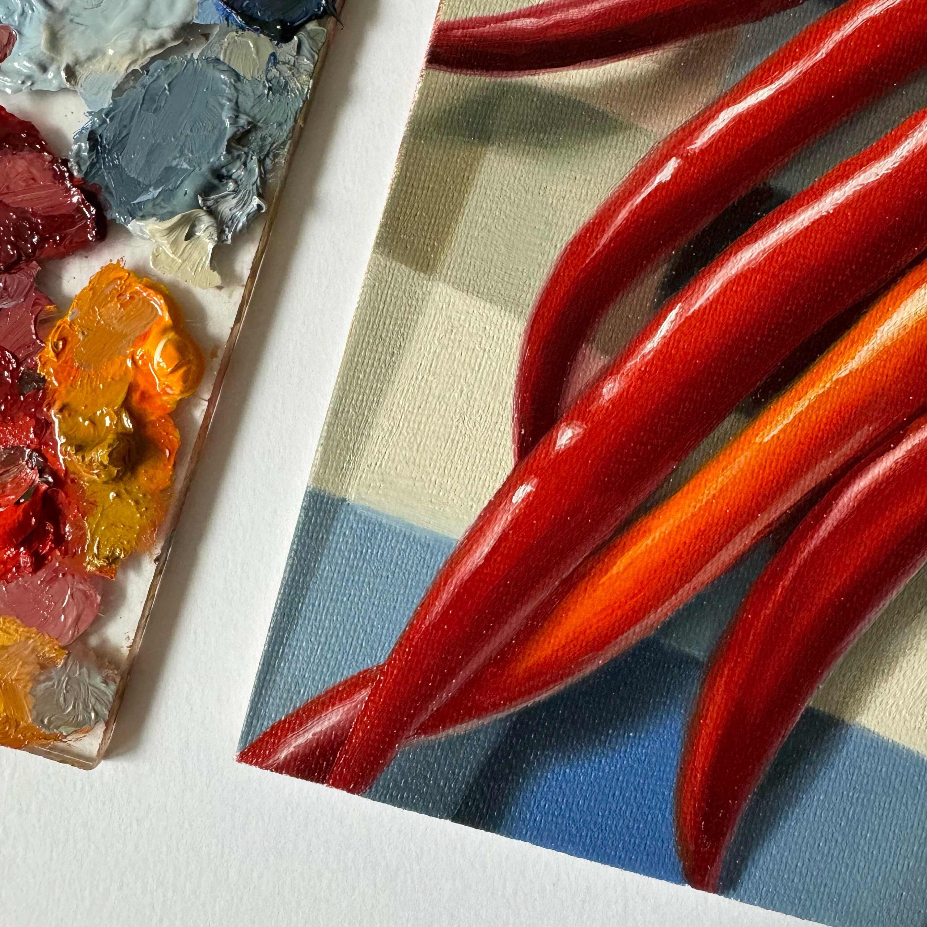 Spice It up Chili Peppers Original Oil Painting Food Realism Kitchen ...