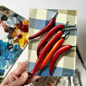 Spice It up - Chili Peppers - Original Oil Painting - Food Realism ...