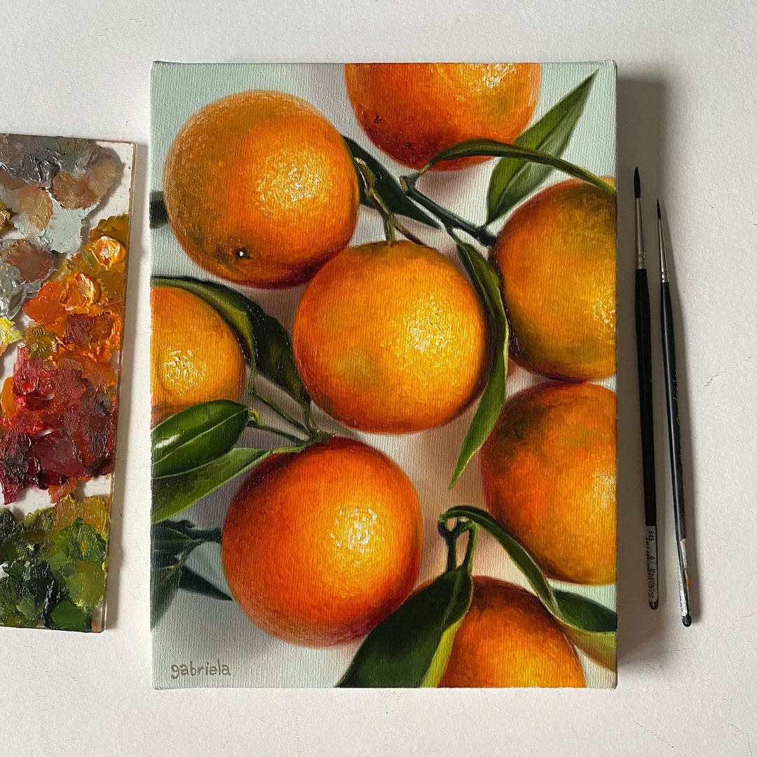 Invincible Summer Oranges Original Oil Painting Tangerines Food Realism ...