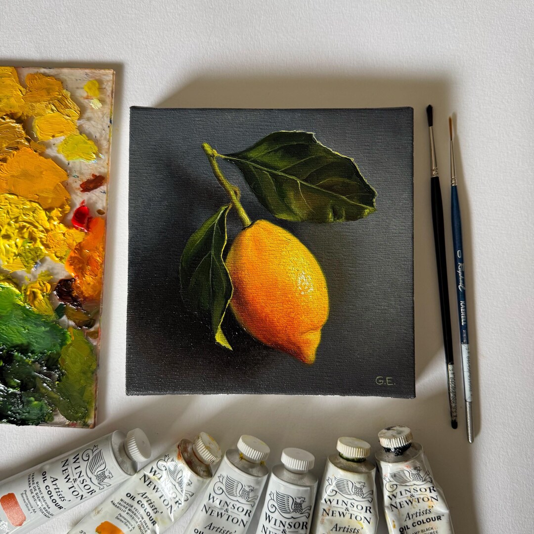 Little Bit Magical - Lemon Original Oil Painting - Food Realism ...