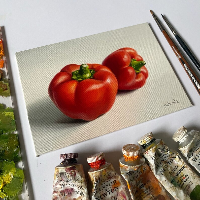 Bell Peppers - Bell Pepper Original Oil Painting - Vegetables Realistic ...