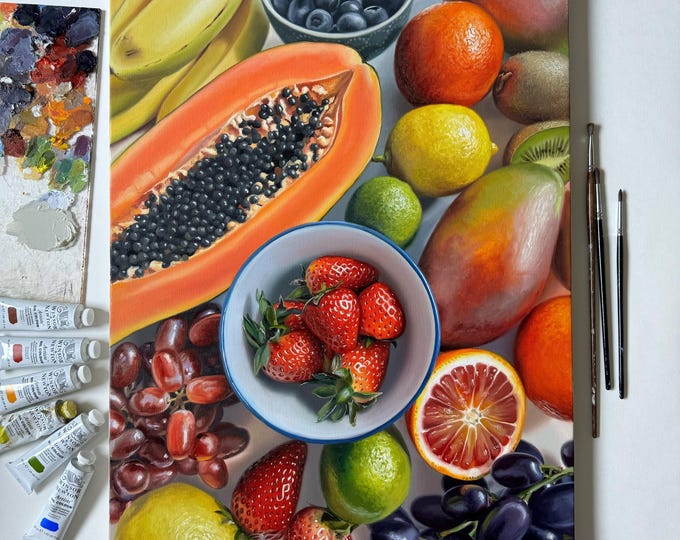 Colours of Joy - Fruits Original Oil Painting - Colourful Food ...