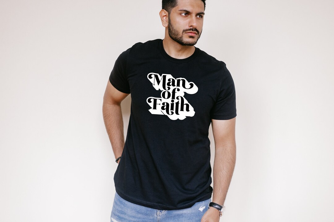 Man of Faith Christian Png Jpg Black White Design, Man of God Religious ...