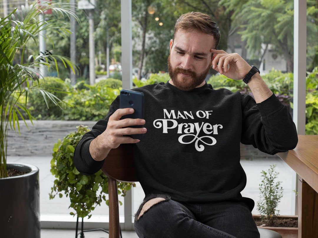 White Church Quote Man of Prayer Svg Files for Cricut, Christian Male ...