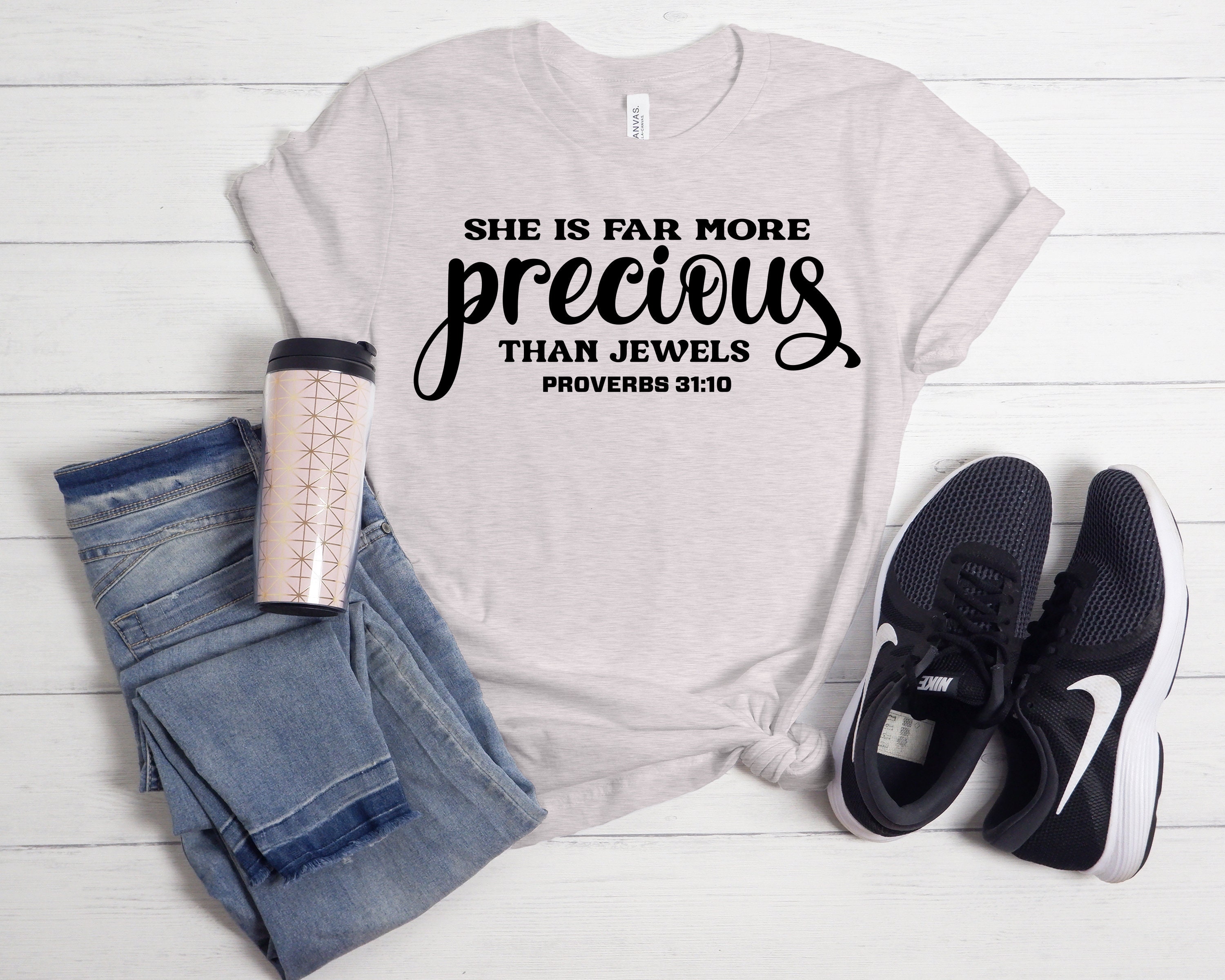 She Is Far More Precious Than Jewels Svg Bible Verse SVG | Etsy