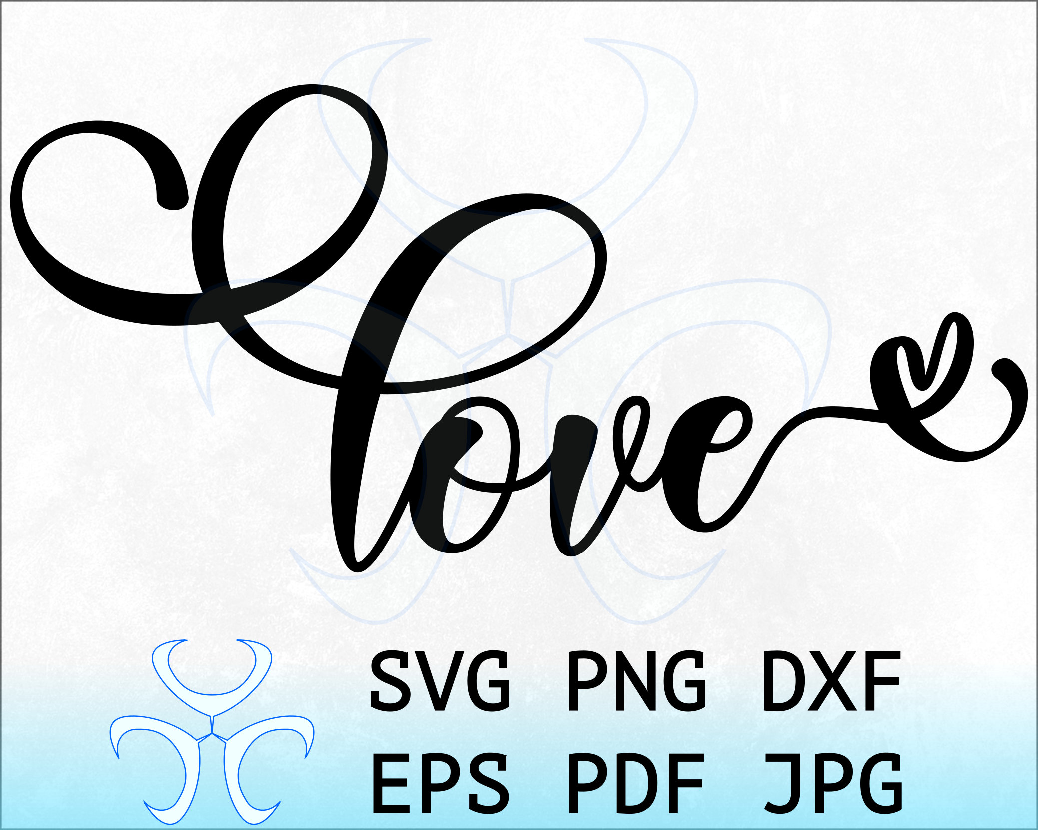 Love Heart Word Svg Clipart Design Cut File Valentines Day in - Etsy ...