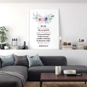 Romans 15 13 Print, Printable Wall Art Scripture, May the God of Hope ...