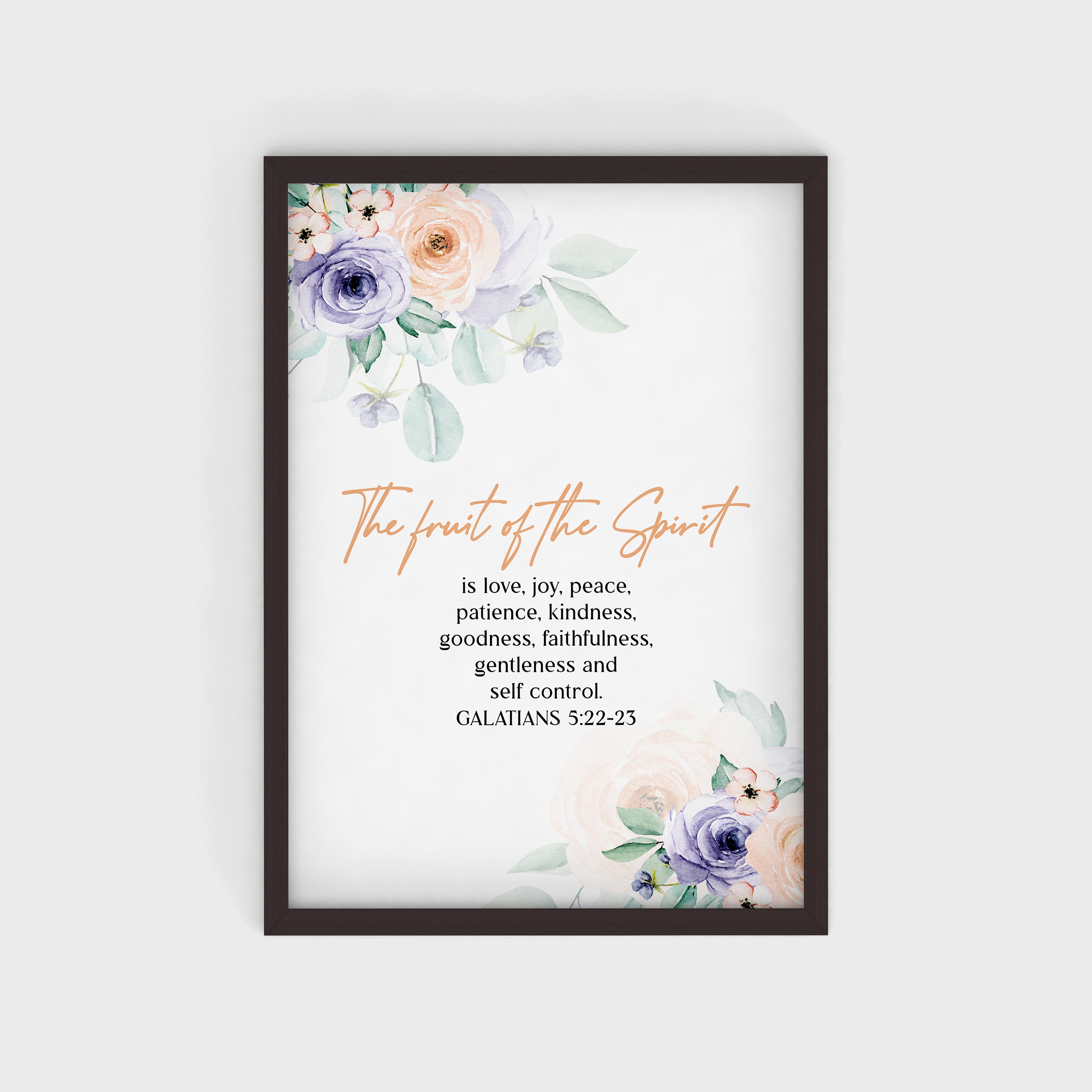 Galatians 5 22-23 Print Printable Wall Art Scripture the - Etsy