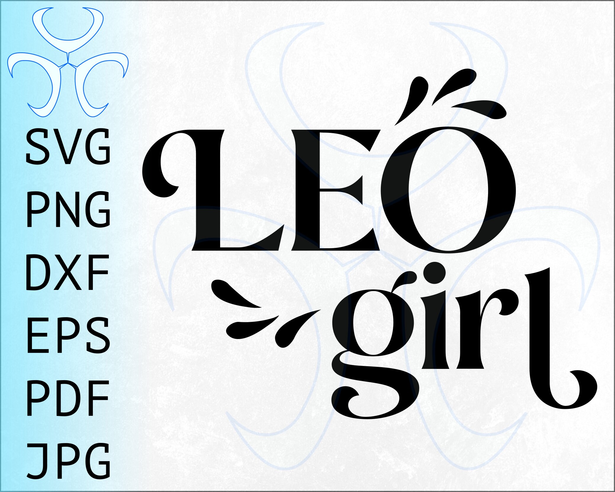 Leo Girl Zodiac Sign Print and Cut Design Download | Etsy